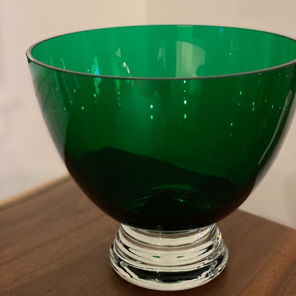 Other | Mid Century Modern Emerald Green Crystal Bowl | Poshmark